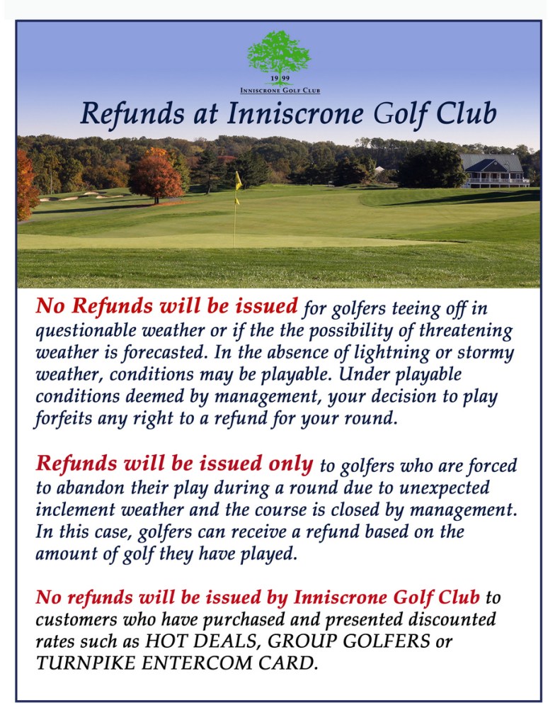 Refunds & Rain Checks - Inniscrone Golf Club