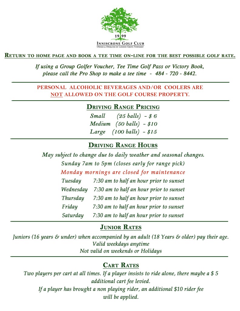 2022 Rates - Inniscrone Golf Club